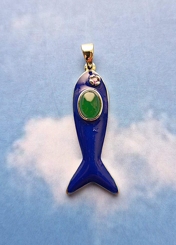 Enamel Fish with Gem Charm – Alchemista