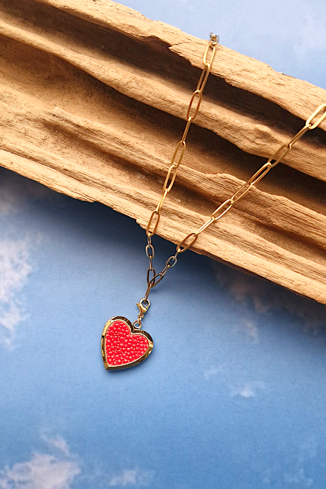 Stingray Leather Heart Locket – Alchemista